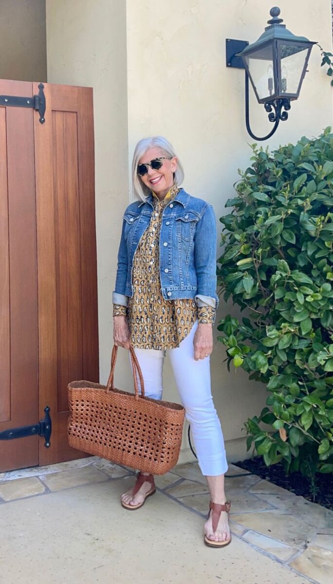 How To Wear A Denim Jacket Over 50 - Outfit Ideas +styling